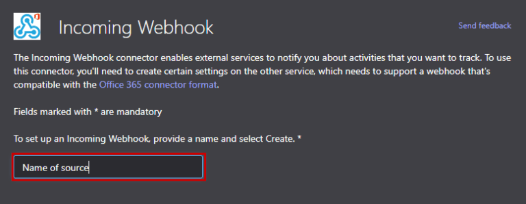 How to create a webhook in Microsoft Teams