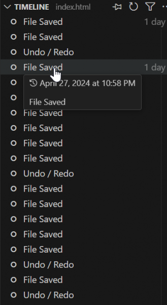 How to use the VS Code timeline to recover a file: Navigating changes ...